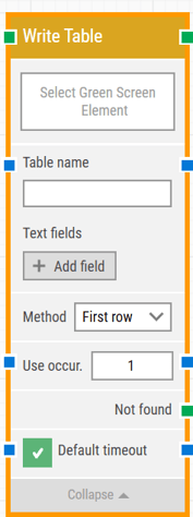 Write Table | Green Screen Building Blocks | Leapwork Documentation